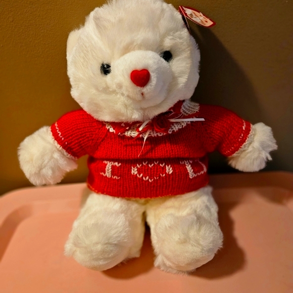 Cuddle Wit | Toys | Vintage 996 Cuddly White Teddy Bear With Red I U ...